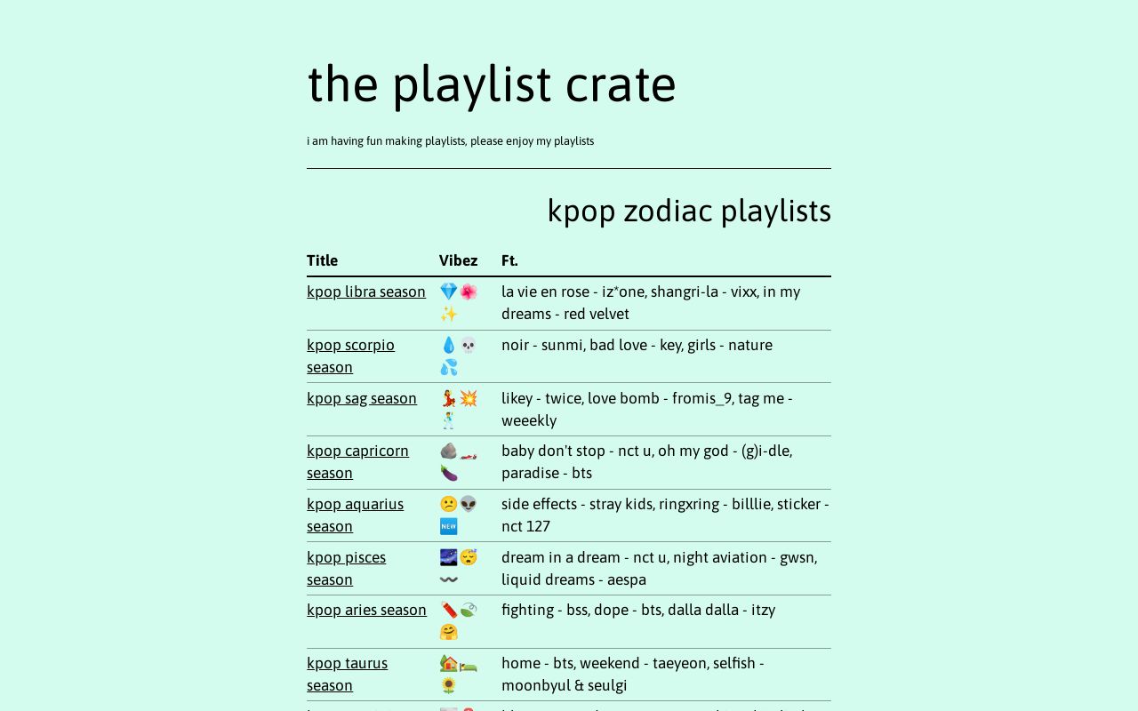 the playlist crate